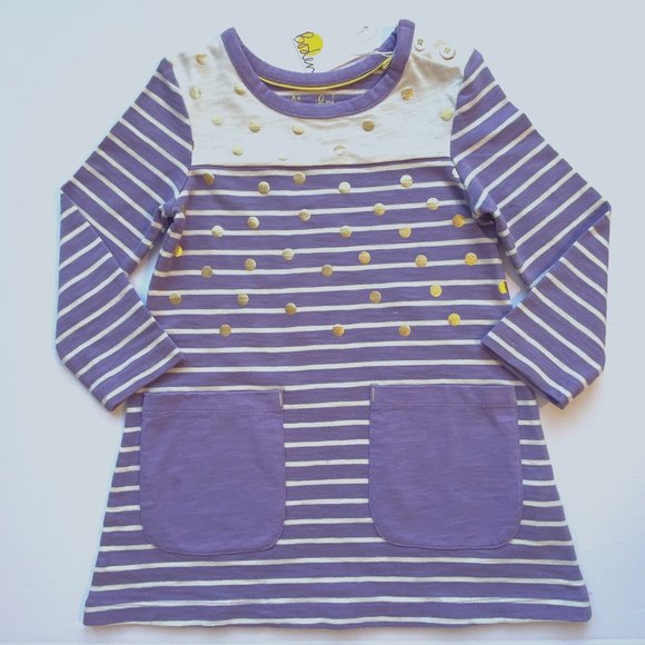 Mini Boden | Dresses | Nwt Mini Boden Pretty Purple Stripe Gold Foil ...